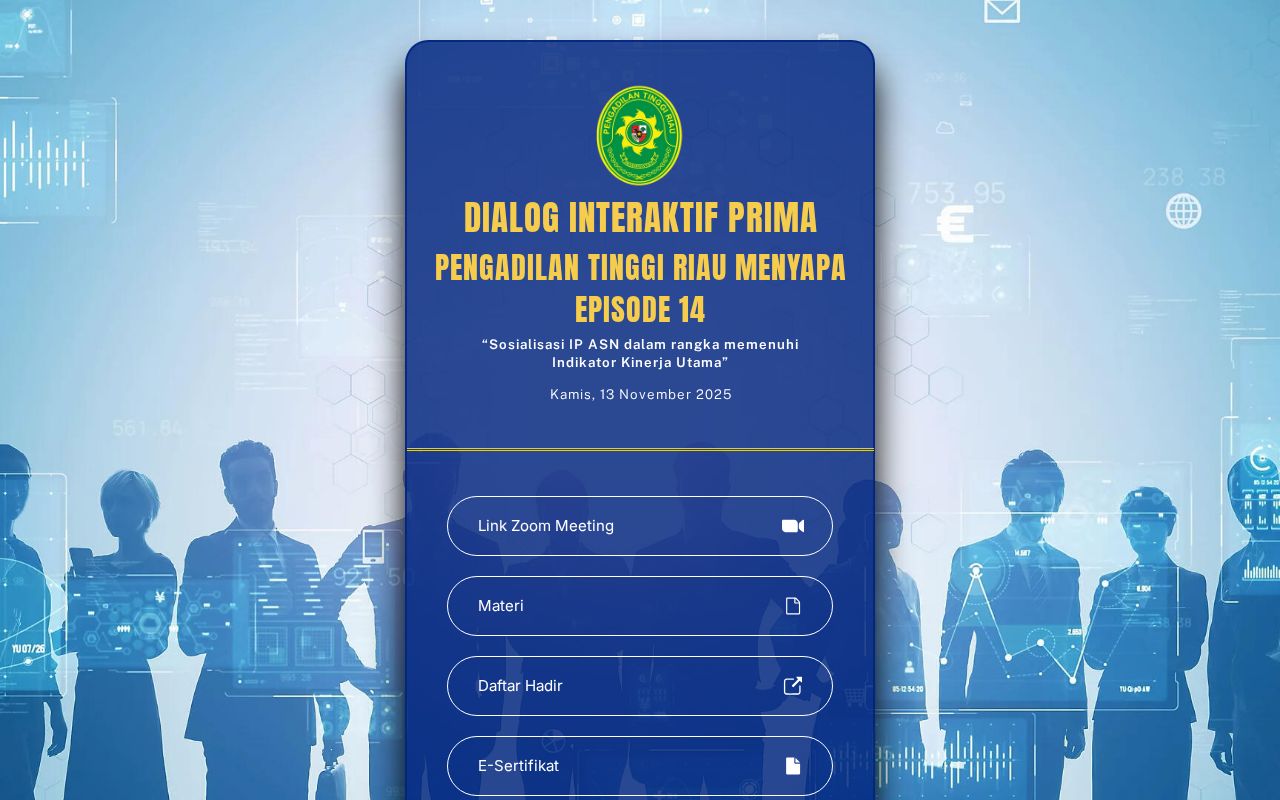 Dialog Interaktif PRIMA Pengadilan Tinggi Riau Menyapa Episode 13 (copy)